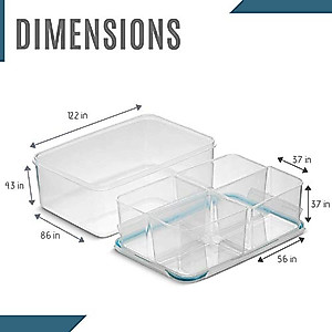 Komax Biokips Large Food Storage Container w/4 Nestable Compartments – Food Containers for Grains, Beans, Sugar, & Rice Storage – Airtight Rice Container – BPA-Free Food Storage Containers (175 oz)