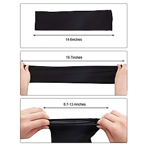 9 Pairs Unisex UV Protection Arm Cooling Sleeves Ice Silk Arm Cover for Men Women, Black
