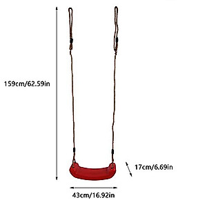 Childrens Garden Swing Seat, Stable PVC Kids Swing Seat Replacement, Plastic Swing Seat for Children, Easy Installindoor, Rope Swing for Adults & Kids, Weatherproof Garden Accessories(Red)