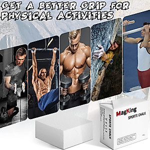 MagKing Gym Chalk Blocks, for Rock Climbing, Weightlifting, Workout Lifting, Gymnastics Bars, Crossfit, Magnesium Carbonate Chalk, 2oz, 1lb, 8 blocks