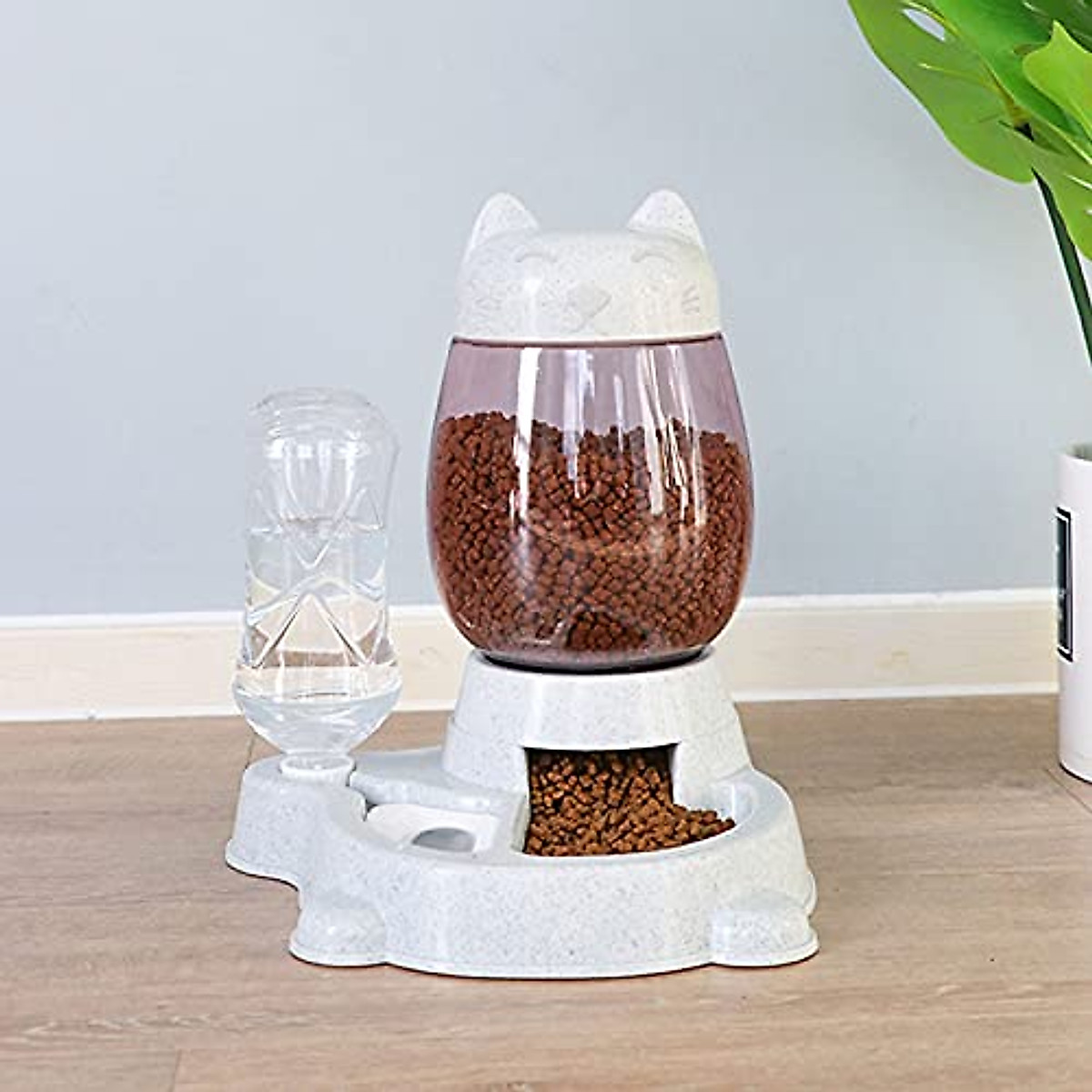 FUUIE Bowls for Food and Water Automatic Cat Drinking Water Dispenser Kitten Dog Food Bowl Waterer Non Wet Mouth Antioverturning Pet Feeding Container (Color : Blue)