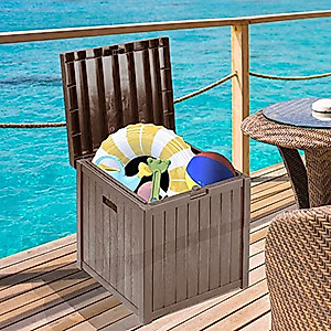 Vandue Modern Home La Jolla Weatherproof Outdoor 51 Gallon Storage Deck Box w/Lid (Brown)