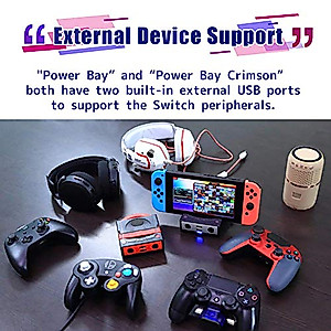Brook Power Bay - Portable and Fast Charging Dock Stand, Docking Station for Nintendo Switch, Compatible with Switch and GameCube Controllers, Support HDMI Out Put and Two Bluetooth Headsets