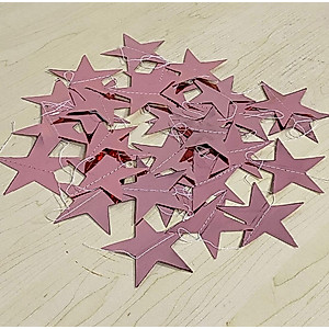 CareCheer Glitter Star Garland Banner Decoration, 130 Feet Bright Gold Star Hanging Bunting Banner Backdrop for Engagement Wedding Baby Shower Birthday Christmas Decor (Rose Gold)