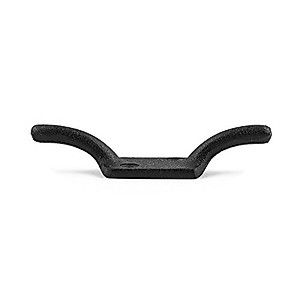 Renovators Supply Manufacturing Cleat Hooks 4 in. Black Wrought Iron Cord Rope Holder for Window Blinds or Flagpoles with Screws