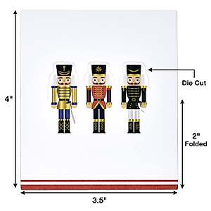 Gift Boutique 100 Pack Christmas Place Cards Holiday Seating Name Card Die Cut Xmas Nutcracker Table Setting Folded Paper Tent Cards for Dinner Wedding Tables Placement Party Decorations 2" x 3.5"