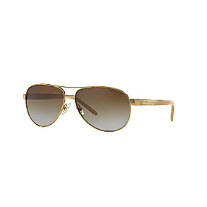 Ralph Woman Sunglasses Shiny Gold Frame, Polar Gradient Brown Lenses, 59MM