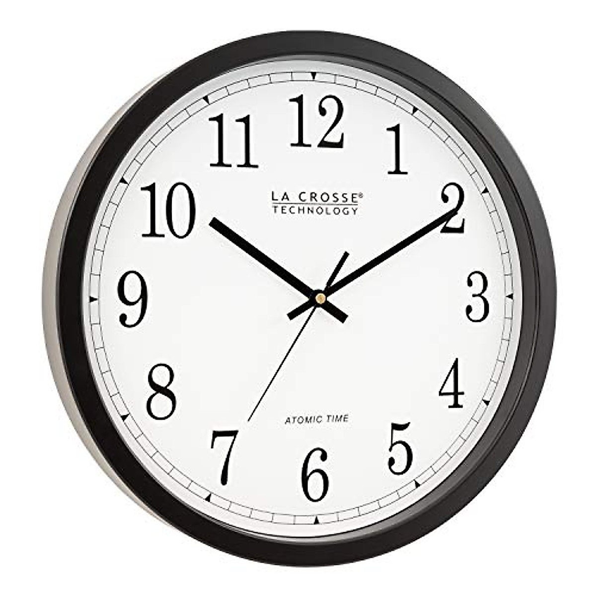 La Crosse Technology WT-3143A-INT 14-Inch Atomic Wall Clock, Black