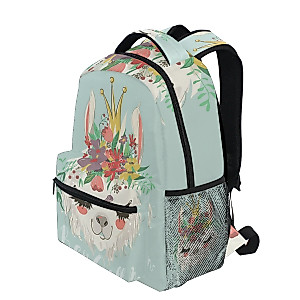 senya Cute Llama Flower Fantasy Backpack School Bag Travel Daypack
