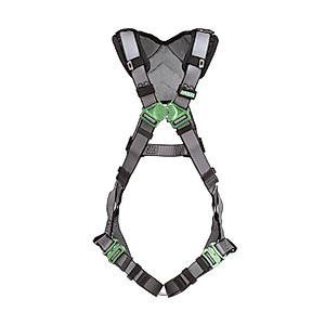 MSA 10194630 V-FIT Full Body Safety Harness - Size: Medium, D-Ring Configuration: Back, Quick Connect Leg Straps, With Shoulder Padding, Full Body Harness