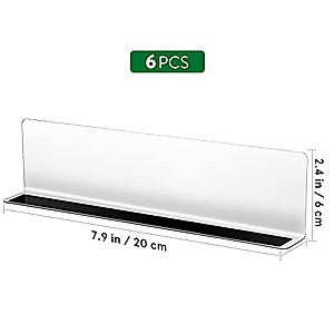 Baluue 6Pcs Plastic Shelf Dividers Magnetic Closet Shelf Organizer Divider Separator Clapboard for Storage Bedroom Bathroom Kitchen Office Supermarket 6CM