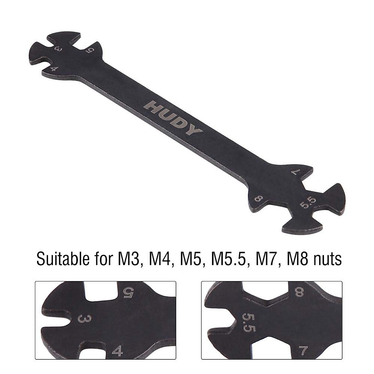 Dilwe Metal Wrench for RC Car, Remote Control Model Toy Tool Multi-function Wrench for RC Car