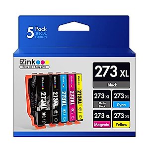 E-Z Ink (TM) Remanufactured Ink Cartridge Replacement for Epson 273XL 273 T273XL to use with XP-520 XP-600 XP-610 XP-620 XP-800 XP-810 XP-820 (1 Black 1 Cyan 1 Magenta 1 Yellow 1 Photo Black) 5 Pack