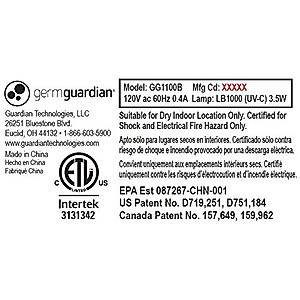Guardian Technologies GermGuardian Pluggable UV-C Sanitizer, Deodorizer, Kills Germs, Freshens Air and Reduces Odors from Pets, Smoke, Mold, Cooking and Laundry (2, Black Onyx)
