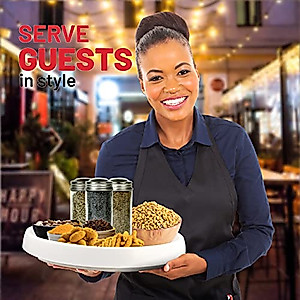 Lazy Susan Turntable 2 Pack, Non Skid Large Lazy Susan Turntable for Cabinet and Refrigerator, Plastic Rotating Turn Table, 10 Inch - by RamPro