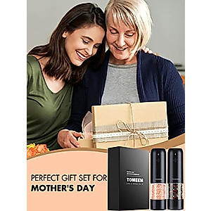 [Upgraded Larger Capacity] Electric Salt and Pepper Grinder Set - USB Rechargeable One Hand Operation Automatic Pepper Grinder and Salt Grinder with Adjustable Coarseness & LED Light Refillable