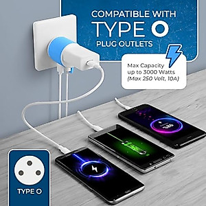 OREI Thailand Travel Plug Adapter with Dual USB - USA Input - Type O (U2U-18), Will Work with Cell Phones, Camera, Laptop, Tablets, iPad, iPhone and More