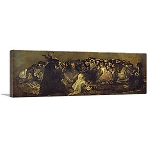 ARTCANVAS The Great He-Goat 1823 Canvas Art Print Stretched Framed Painting Picture Poster Giclee Wall Decor by Francisco De Goya - 36" x 12" (0.75" Deep)