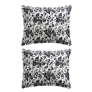 Betsey Johnson - Queen Duvet Cover, Soft Bedding Set with Matching Shams, Floral Home Decor (Betseys Toile Black, Queen)