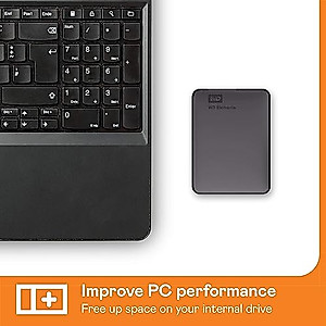 WD 1TB Elements Portable External Hard Drive for Windows, USB 3.2 Gen 1/USB 3.0 for PC & Mac, Plug and Play Ready - WDBUZG0010BBK-WESN