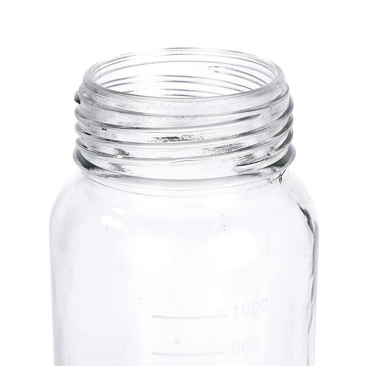 Moonetto 3 Pack 1000 mL Wide Mouth Graduated Round Reagent Media/Storage Lab Glass Bottle With GL80 Blue Polypropylene Screw Cap