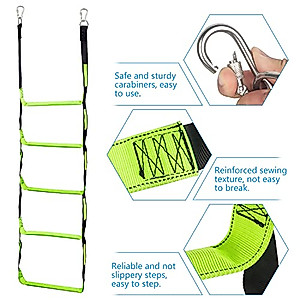 Itayak Boat Rope Ladder, 5 Step Boat Ladder, Foldable Assist Boarding Outdoor Climbing Rope Ladder for Inflatable Boat, Pontoon Boat, Sailboat, Kayak, Motorboat, Canoeing