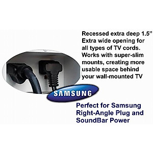 PowerBridge TWO-PRO-6 Dual Power Outlet Professional Grade Recessed In-Wall Cable Management System for Wall-Mounted Flat Screen LED, LCD, and Plasma TV’s