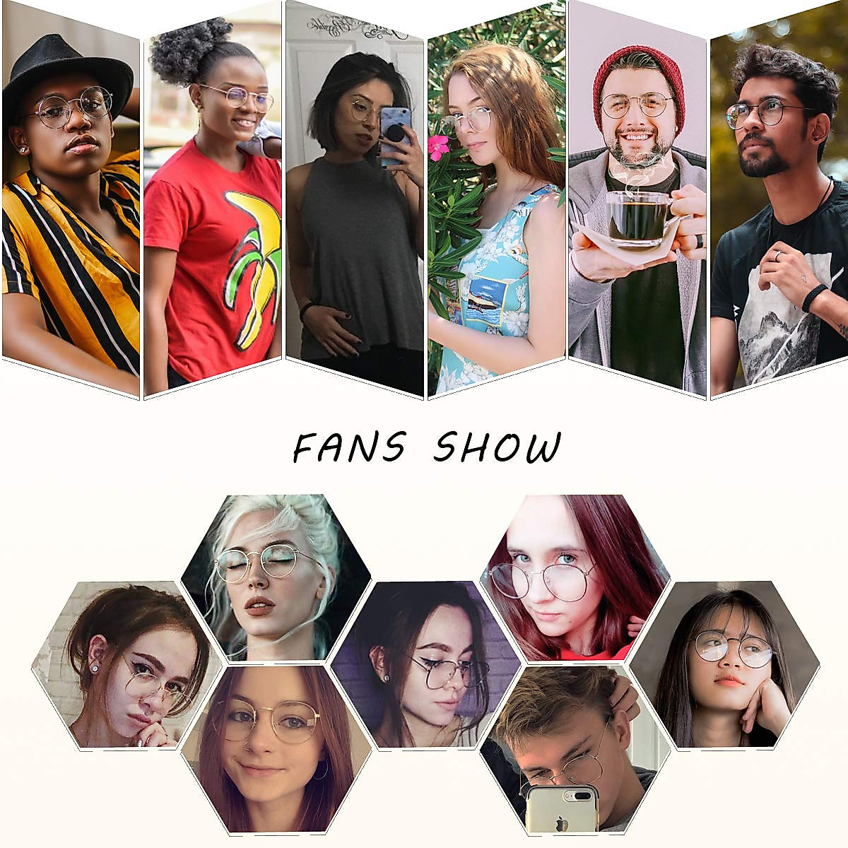 AZorb Round Clear Lens Glasses Classic Metal Frame Non-Prescription Eyeglasses for Women Men(gold)