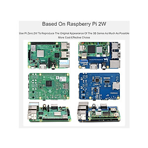 waveshare Pi Zero 2W to Raspberry Pi 3B/B+ Adapter,Based on Raspberry Pi Zero 2W to Reproduce The Original Appearance of The 3B Series,Alternative Solution for Raspberry Pi 3 Model B/B+