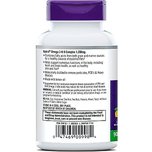 Natrol Omega-3-6-9 Complex with Flax and Borage, 90 Softgels (Pack of 2)