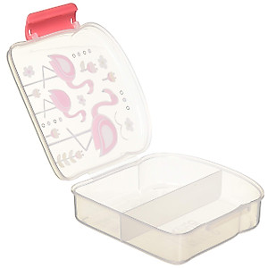 SugarBooger Good Lunch Sandwich Box, Flamingo, 1 Count (Pack of 1)