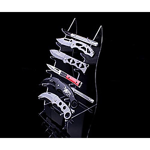2 Sets Six Layers Heavy Duty acrylic Knife Display Stands,Pocket Knives Cabinet Holder,Hunting Survival Knife Rack