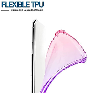 KOARWVC Case for Motorola ThinkPhone Case, Moto ThinkPhone 5G Case, Crystal Clear Case Gradient Slim Anti Scratch TPU Shockproof Protective Phone Cases Cover for Motorola ThinkPhone (Pink/Purple)