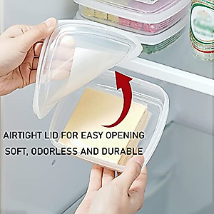 WonLiq 2 Pack-Plastic Cheese Storage Containers with Lids Airtight Keeps Cheese Fresh and Delicious Cheese Container for Fridge BPA Free