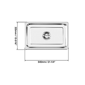 QWORK Full Size Stainless Steel Steam Table Pan Cover with Handle - Set of 2, Durable Lid for Steam Pans