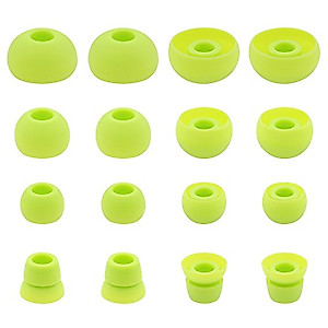 ALXCD Ear Tips for PB3 Powerbeats 3 Headphone, SML 3 Sizes 6 Pair Silicone Replacement Earbud Tips & 2 Pair Double Flange Ear Tips, Fit for Beats Powerbeats2 Pb3 [8 Pair](Green)