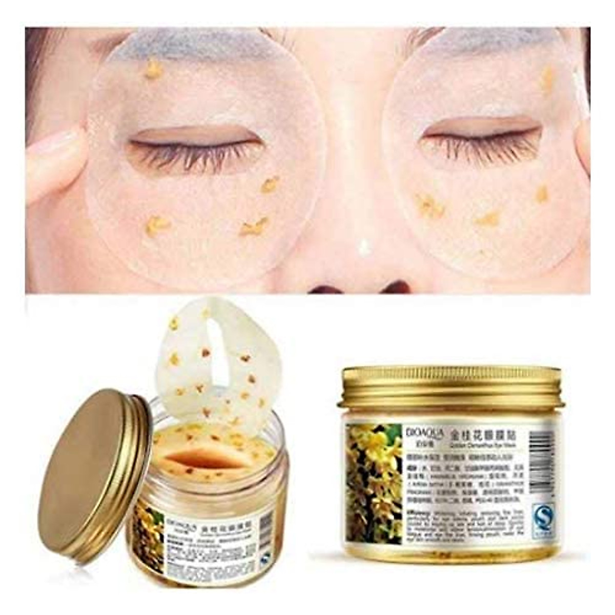 BIOAQUA Gold Osmanthus Lemon Eye Mask 80 Pcs Women Collagen Gel Protein Nourishing