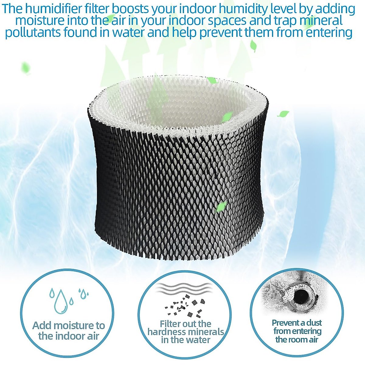 Alocs HWF75 Humidifier Filter D Replacement for Holmes - HM3500 HM3600 HM3650 HM3655 HM3656; Honey-well HCM6009; Sunbeam SCM3501 SCM3609 SCM3755C humidifier (2 Pack)