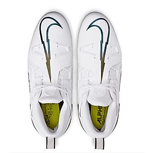 Nike Men's Alpha Menace Pro 2 Mid Football Cleats, White/Black, 11