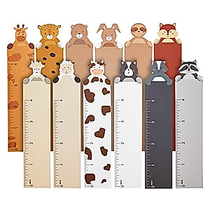 144 Piece Cute Jungle Animal Bookmarks Bulk for Kids with 4 Inch Ruler (36 Designs, 1.25 x 6 in)