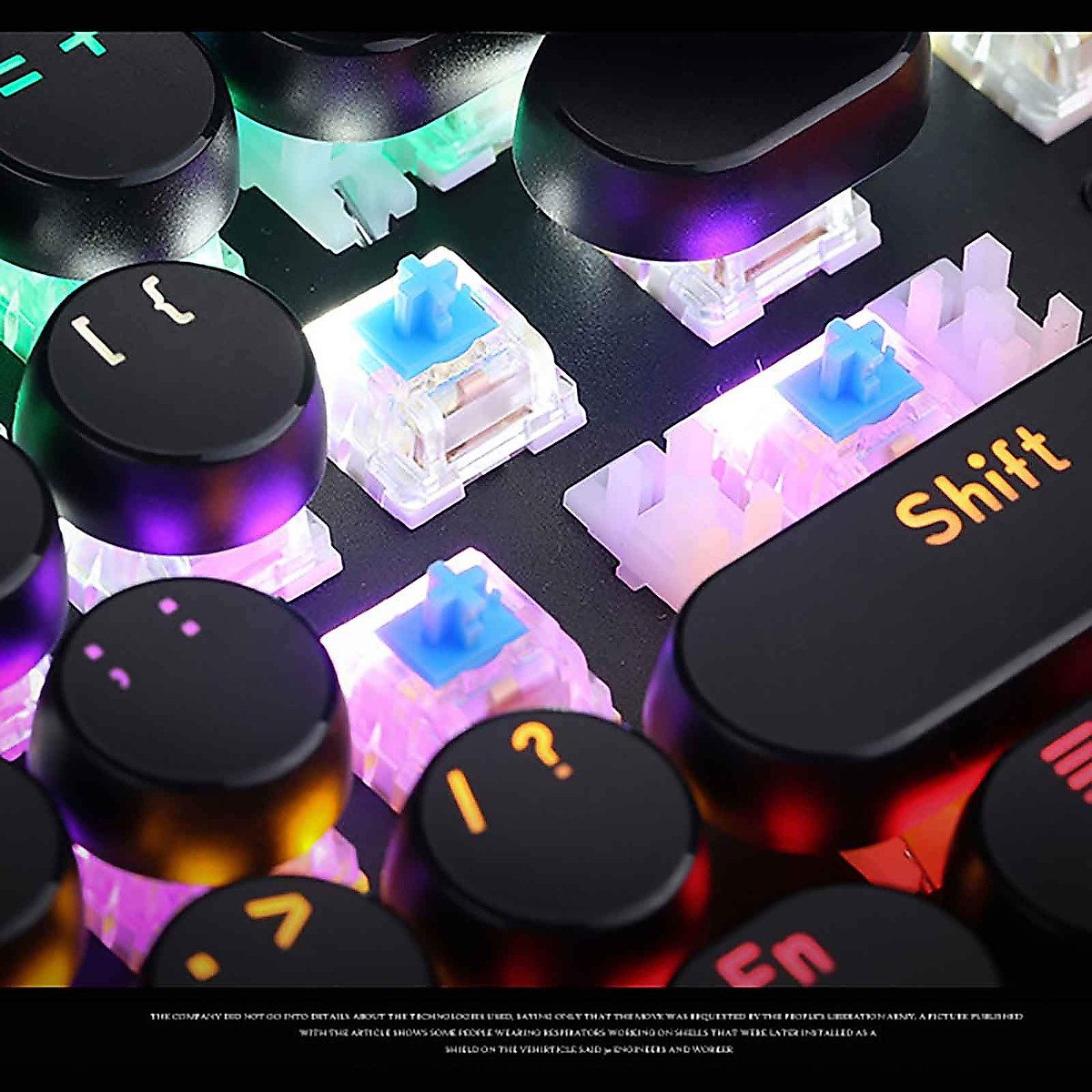 Round Keycap Retro Mechanical Keyboard 108-Key Internet Cafe Gaming Computer Keyboard, Full-Key Conflict-Free, Suitable for PC, Computer and Laptop