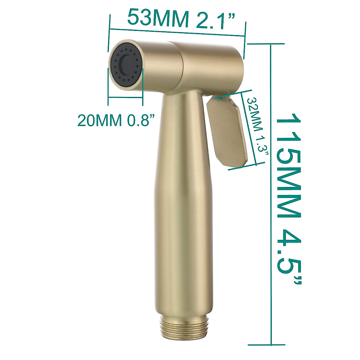 Tecmolog Toilet Bidet Sprayer Stainless Steel Hand Held Shattaf Sprayer Head Replacement Brushed Gold, WS024J2
