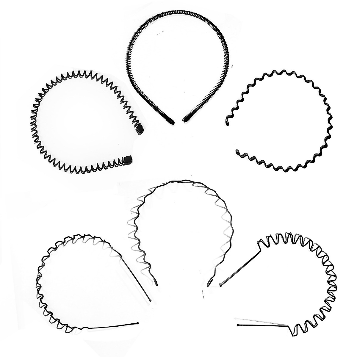 DEEINN Unisex Fashion Headbands, Hair Bands for Outdoor Sports - Wavy Metal Band for Men and Women