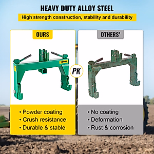 VEVOR 3-Point Quick Hitch, 3080 LBS Lifting Capacity Tractor Quick Hitch, 27.5" Between Lower Arms Attachments Quick Hitch, No Welding & 5 Level Adjustable Bolt, Adaptation to Category 1 & 2 Tractors