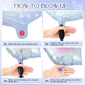 6 Pieces Butterfly Balloons, Purple Butterfly Foil Mylar Balloons,Butterfly Baby Shower Decoration for Butterfly Themed Party Wedding Birthday Party Baby Shower Decorations Supplies (Pink)