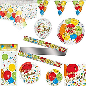 Unique Glitzy Balloon Birthday Foil Banner, 12, Multicolor