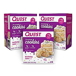 Quest Nutrition Birthday Cake Frosted Cookies, 8 Count (Pack of 3)
