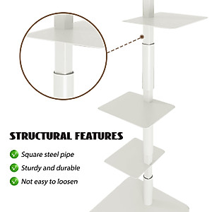 MXBCTMM Spine Bookshelf 9-Tier Metal Vertical Bookshelf DIY Spine Book Tower, 68.5 in high, 4 adjustable angles, suitable for small spaces, living rooms, offices, bedrooms