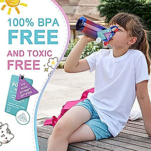 ROISDIYI Kids Water Bottle with Straw for School Tritan Leak Proof 16 OZ Toddler Water Bottle BPA-Free Spout Lid for Boys & Girls…