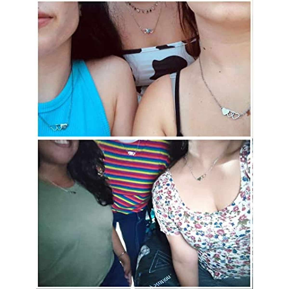 HUASAI 2/3/4/5 Best Friend Necklace Friendship Necklaces Heart Matching Sister Necklaces for Teen Girls Bff Gifts